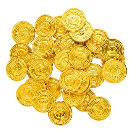 Gold Coin Toys 100pcs Plastic Gold Coins Fake Shining Game Props ...