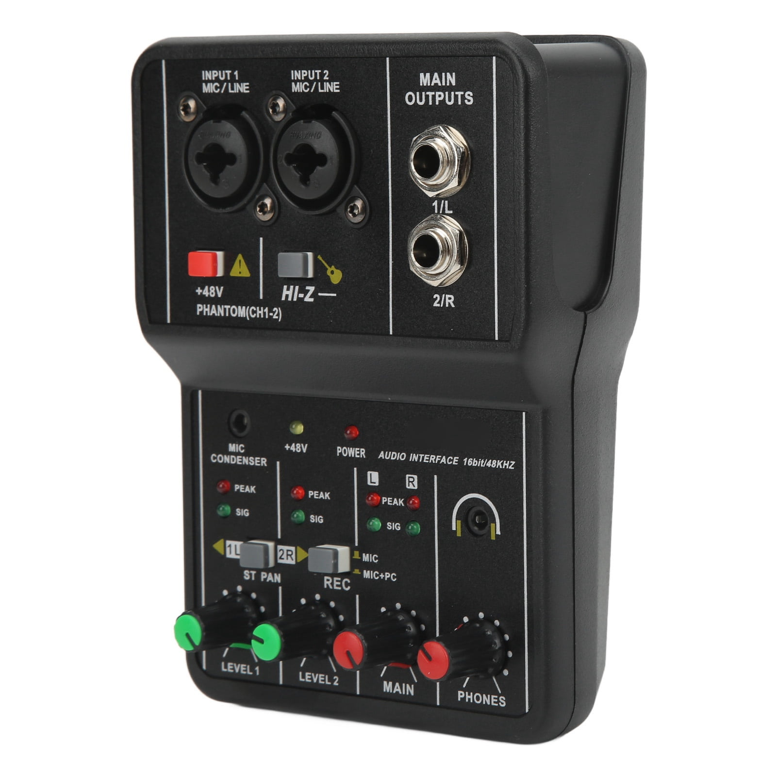 2 Channels Audio Mixer, Compact Stable Performance Audio Mixer Sound ...