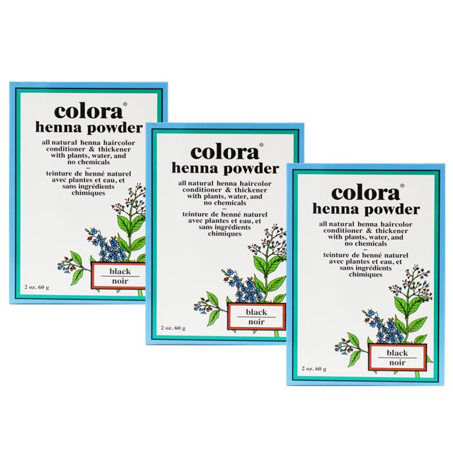 Colora Henna Powder Black 2oz (Pack of 3) - Walmart.com