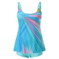 Women Plus Size Vintage Print Strappy Back Tankini Set Two Piece