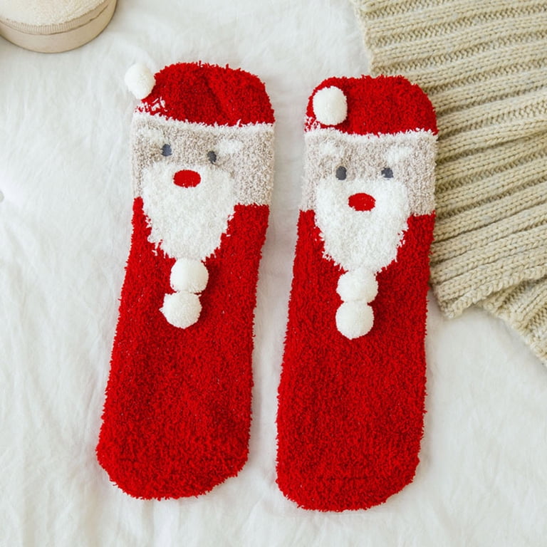 Fuzzy Holiday Socks 6-Pack Fuzzy Christmas Socks For Women - Cozy ...