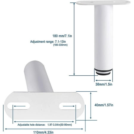 Betterlifefg-bed Base Legs,pack Of 1 Metal Adjustable Metal Link Bed ...