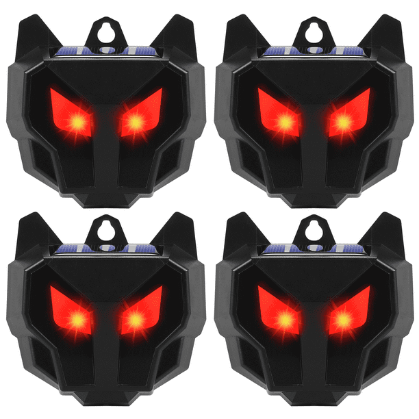 Paddsun 4 Pack Solar Powered Nocturnal Wild Animal Repeller Bionic Eyes ...