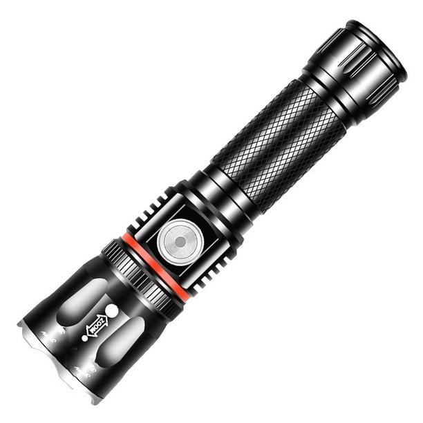 Linterna LED Recargable Alta Potencia Militar Portátil Linterna de Zoom ...