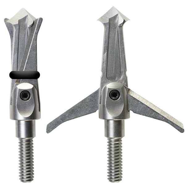 (Pack of 3) Expandable Steel Broadheads by Swhacker, 2-Blade 100 Grain ...