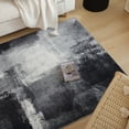 SPRINDAY Abstract Area Rug for Kitchen & Indoor, Machine Washable Black ...