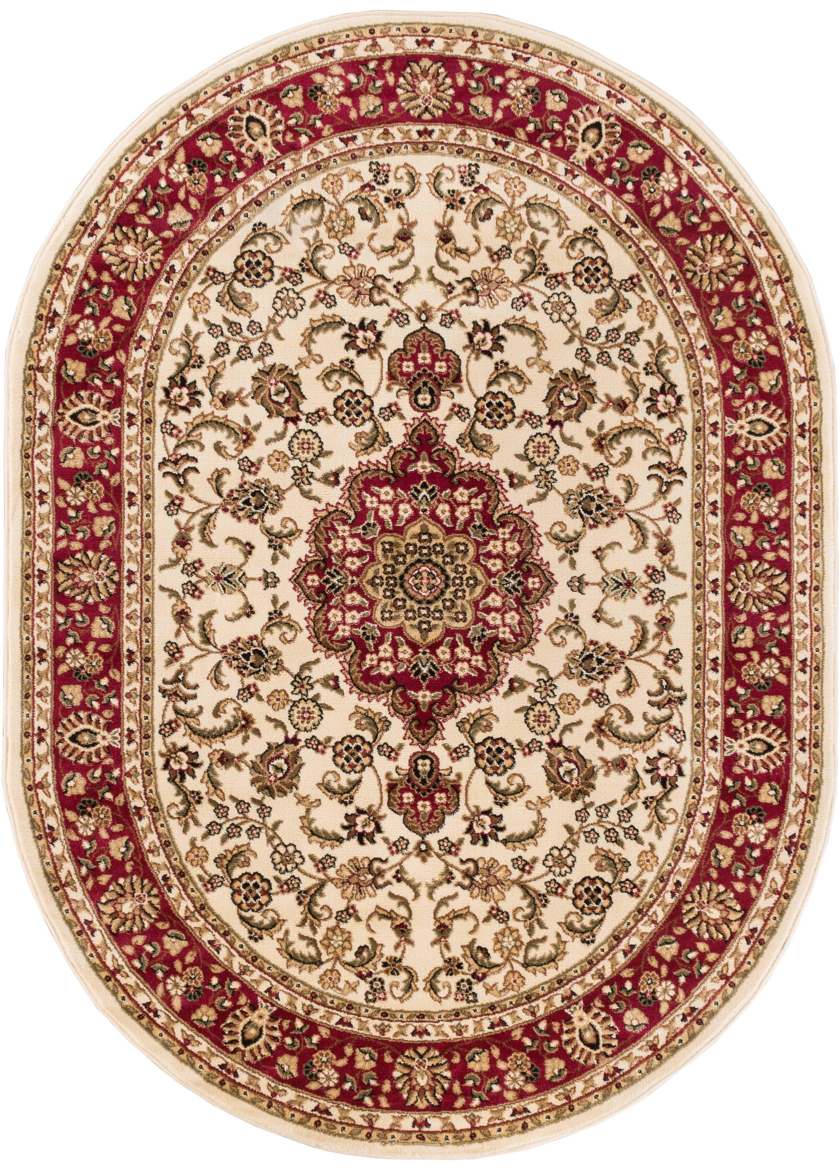 Well Woven Barclay Medallion Kashan Traditional Oriental Persian Ivory ...
