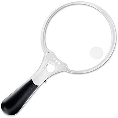 3 LED Lights Handheld Magnifier 2X 4X 25X Reading Loupe 137mm,Battery ...