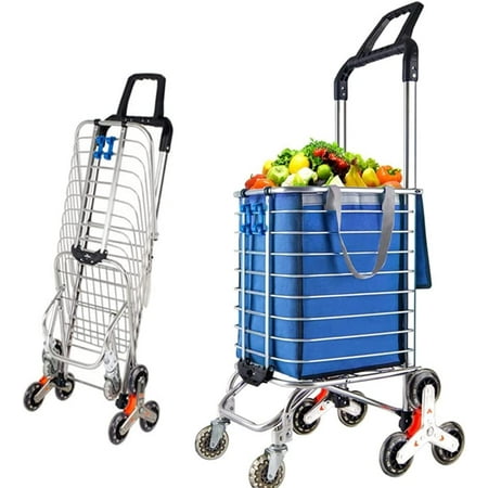 Foldable Shopping Cart Portable Grocery Cart Utility Lightweight Stair ...
