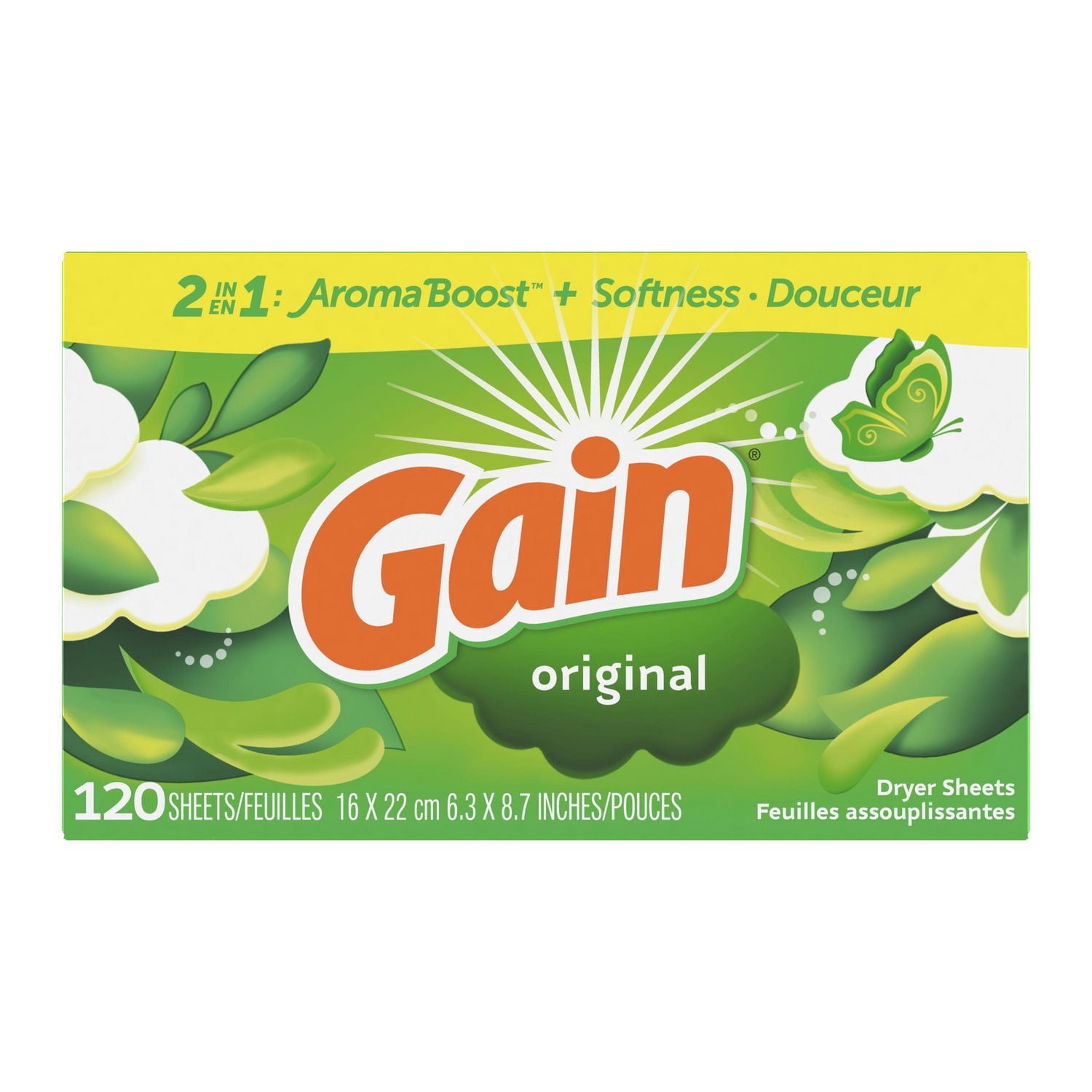 Gain dryer sheets, Original Scent, Fights static with a touch of scent ...