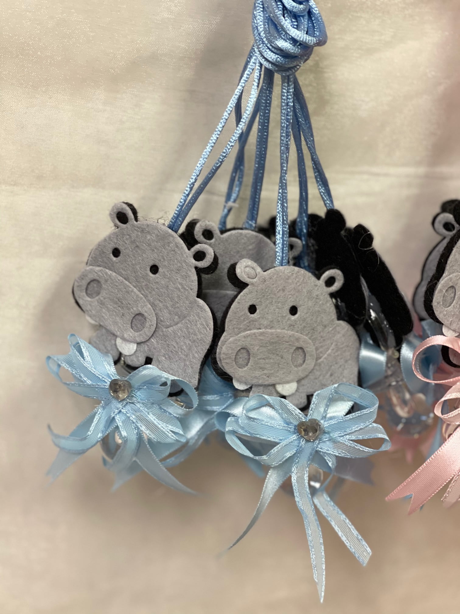 Charmed Hippo Baby Shower Pacifire Prize Necklace Party Favor Giveaway ...