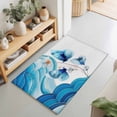 Blue Butterfly Front Door Rugs 2x3ft Watercolor White Flowers Ocean ...