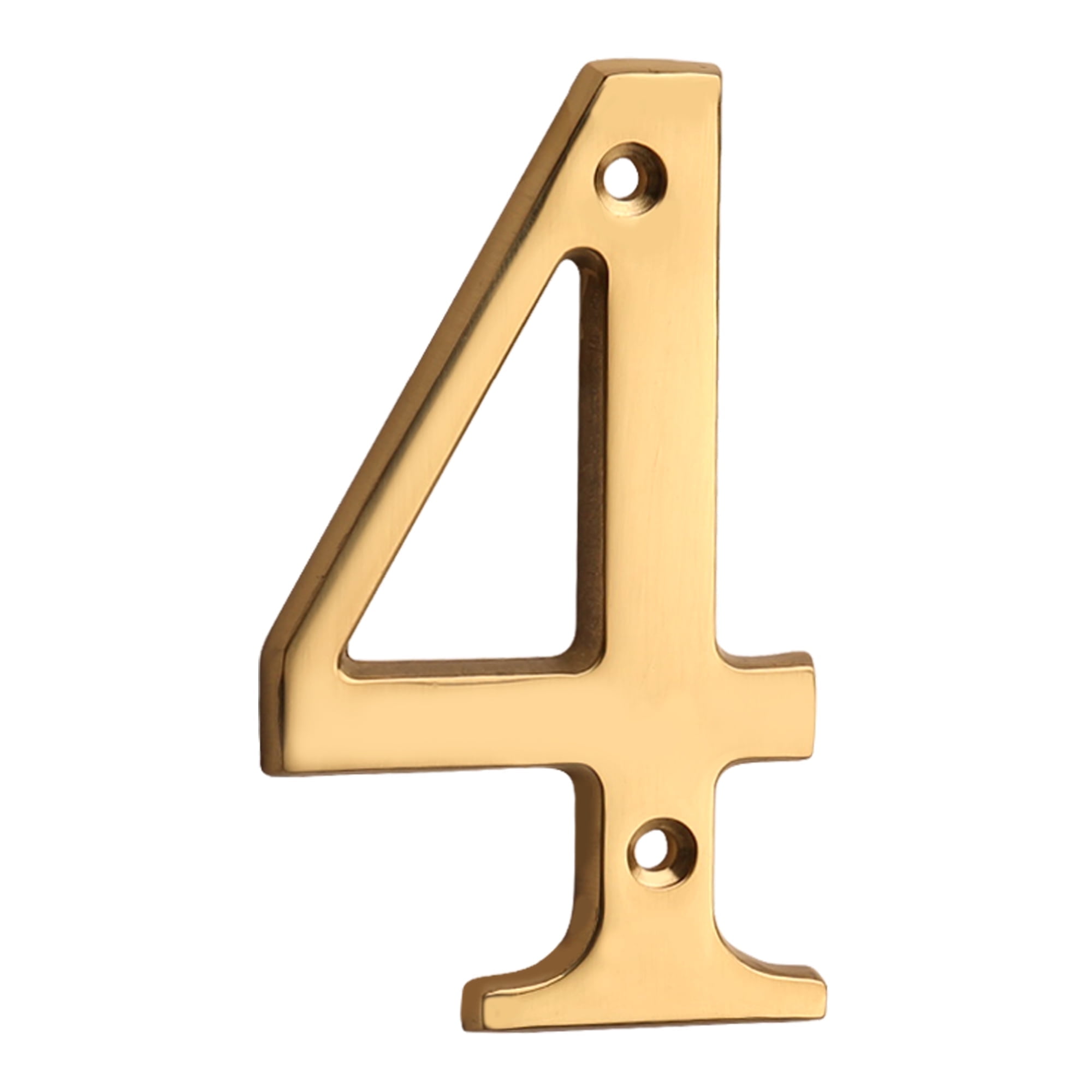 Hasware 4 Inch (10 Cm) Solid Brass House Number Apartment Door Numbers Mailbox Address Sign With 2 Screws  Brass (#4  Golden) 4
