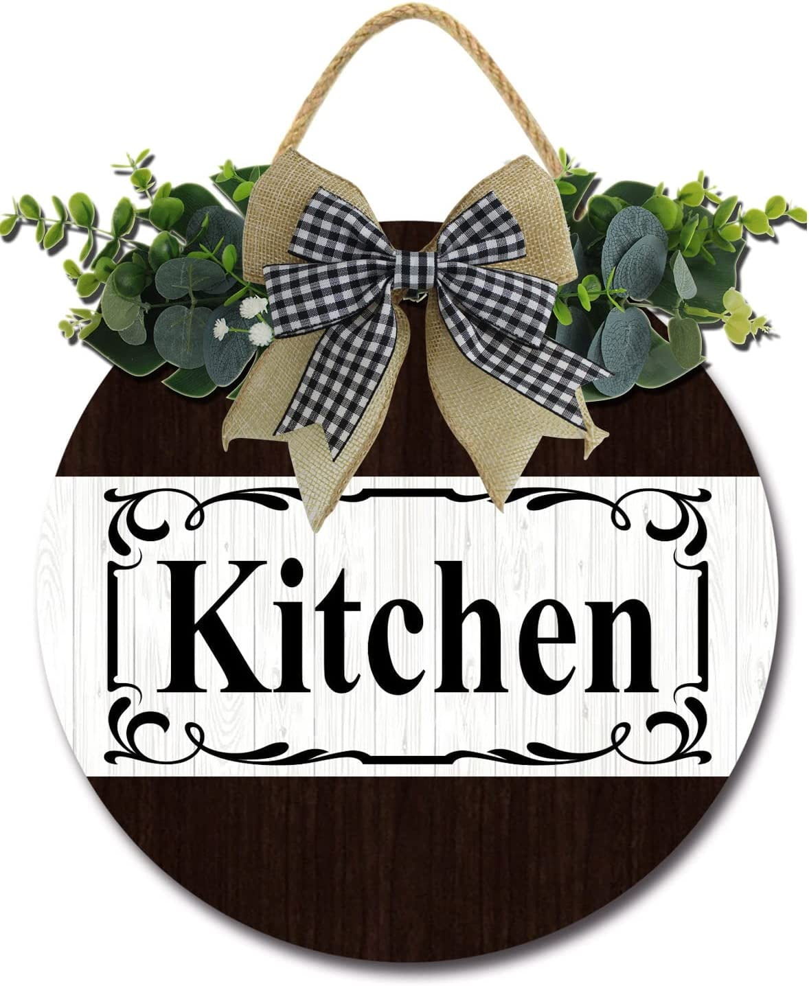 Eveokoki 12" Kitchen Decor Farmhouse Kitchen Wall Decor Wooden Round ...