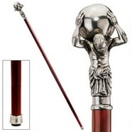 Design Toscano Snake with Globe Pewter Walking Stick - Walmart.com