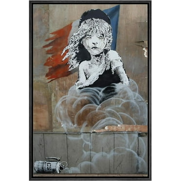 IDEA4WALL Framed Wall Art Banksy Style French Girl Les Miserables ...