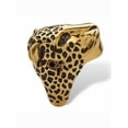 PalmBeach Jewelry Black Pave Crystal Leopard Fashion Ring Yellow Gold ...