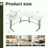 Vineego L-Shaped Computer Desk Modern Corner Desk with Small Table ...