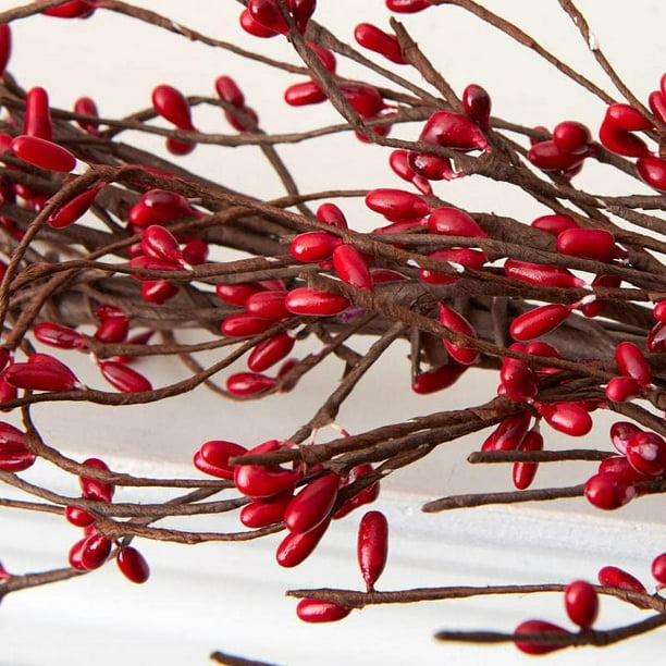 Winter and christmas Artificial Red Pip Berry garland - Year Round ...