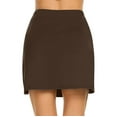 Brown Polyester Activewear Short Skirt Womens Active Performance