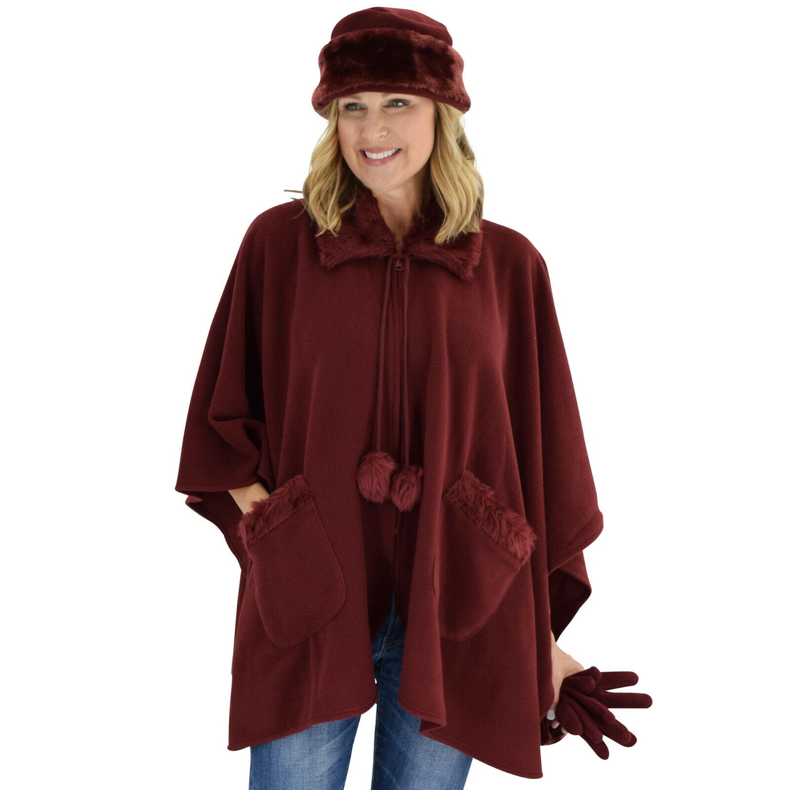 Le Moda Women Wrap with Hat & Gloves- Winter Collection - Warm Wraps ...