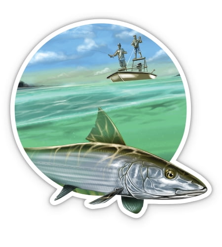 Bonefish - 12" Vinyl Sticker Waterproof Decal - Walmart.com