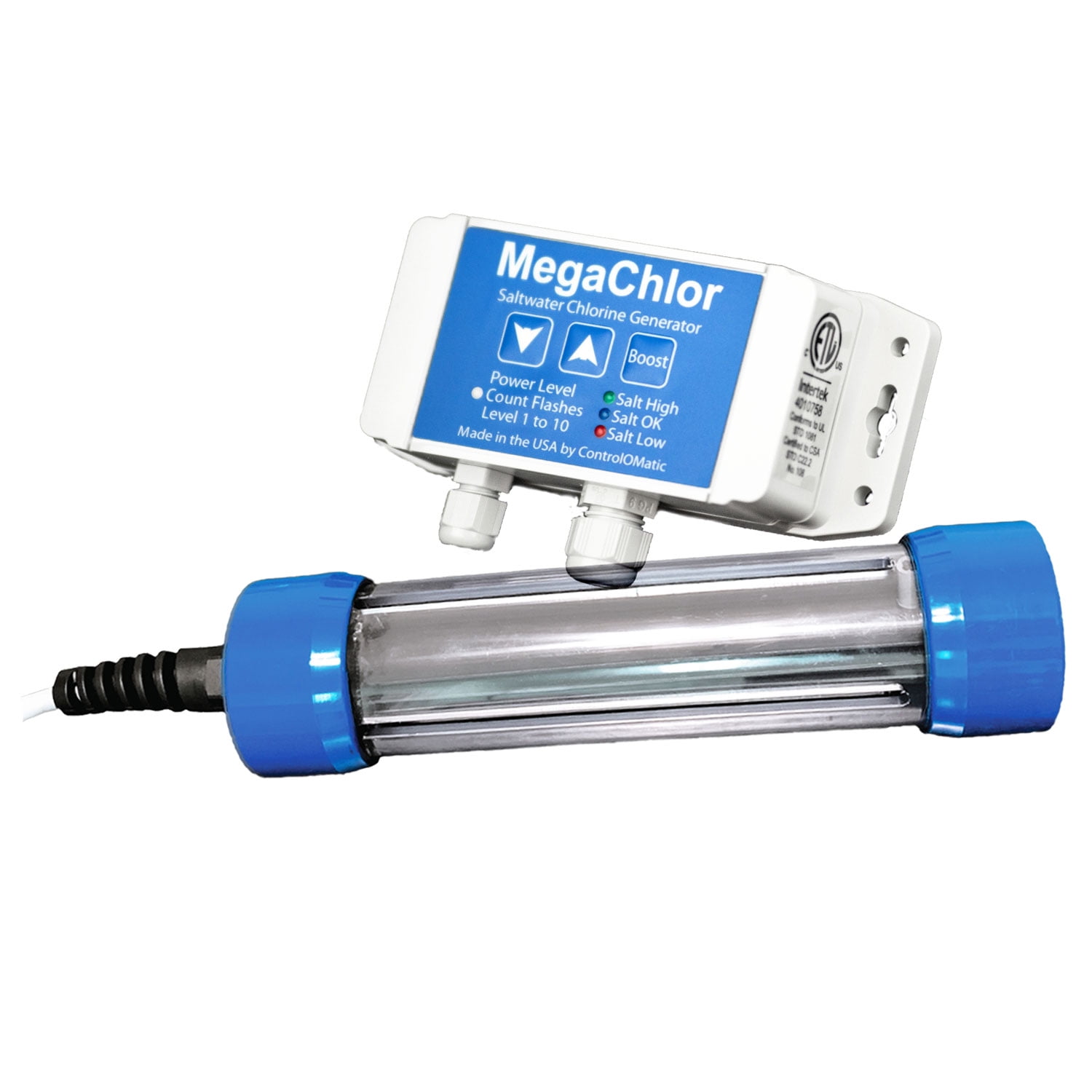 MegaChlor-CD Pool & Spa Saltwater Chlorine Generator with Chlorine ...