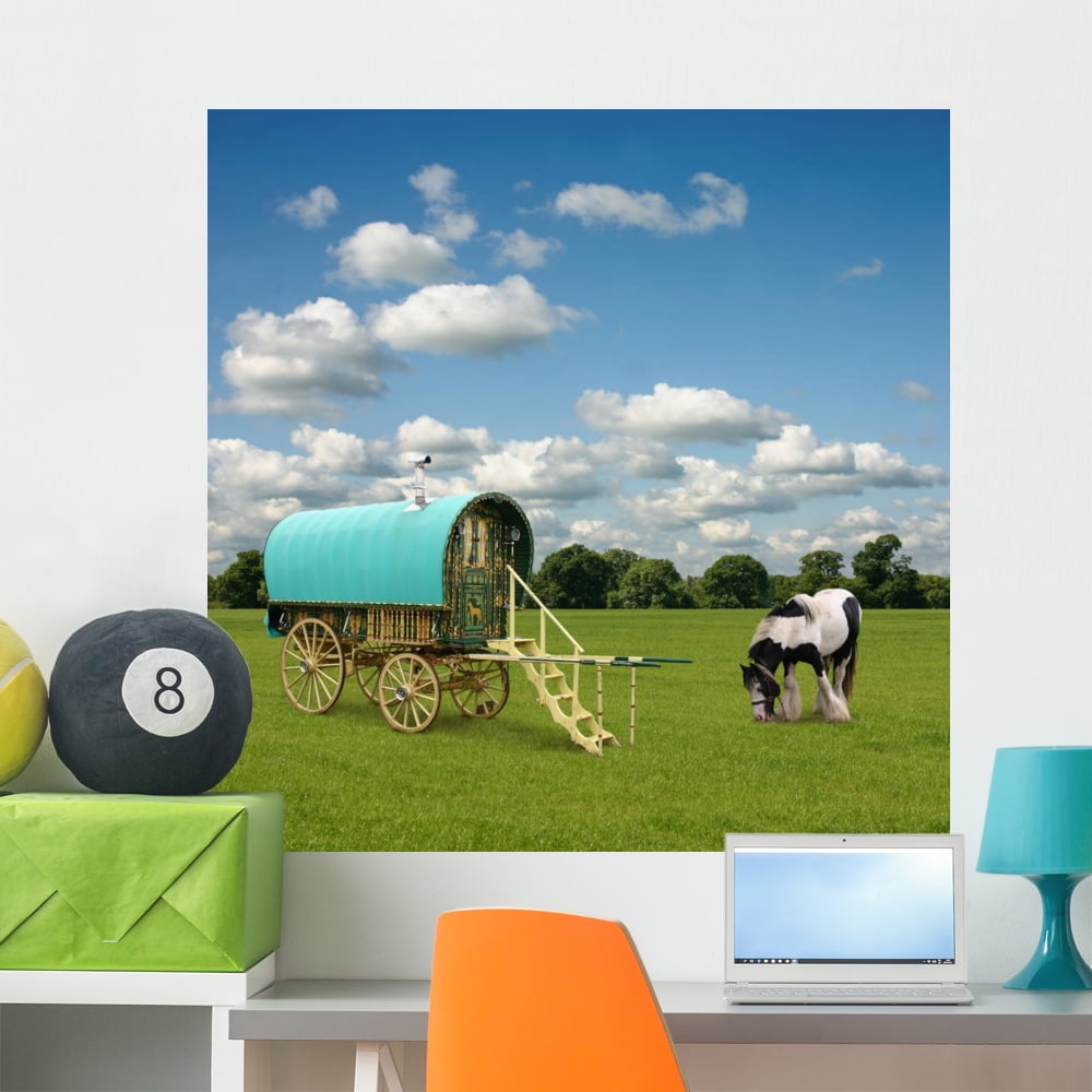 Old Gypsy Caravan Trailer Wall Decal by Wallmonkeys Peel and Stick ...