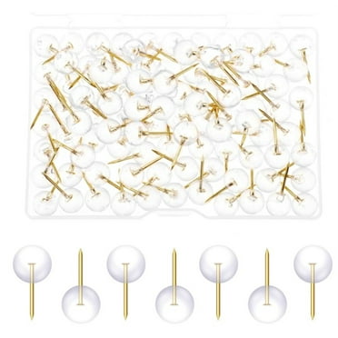 JAM Paper Push Pins, Round Head Map Tacks, 1 inch, Orange, 100/Pack ...