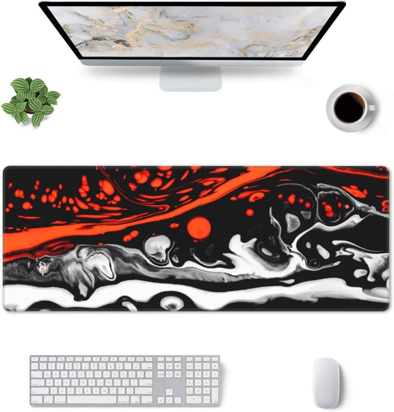 Marble Large Mouse Pad,Extended Gaming Desk Pad,Office Desk Mat,PC ...