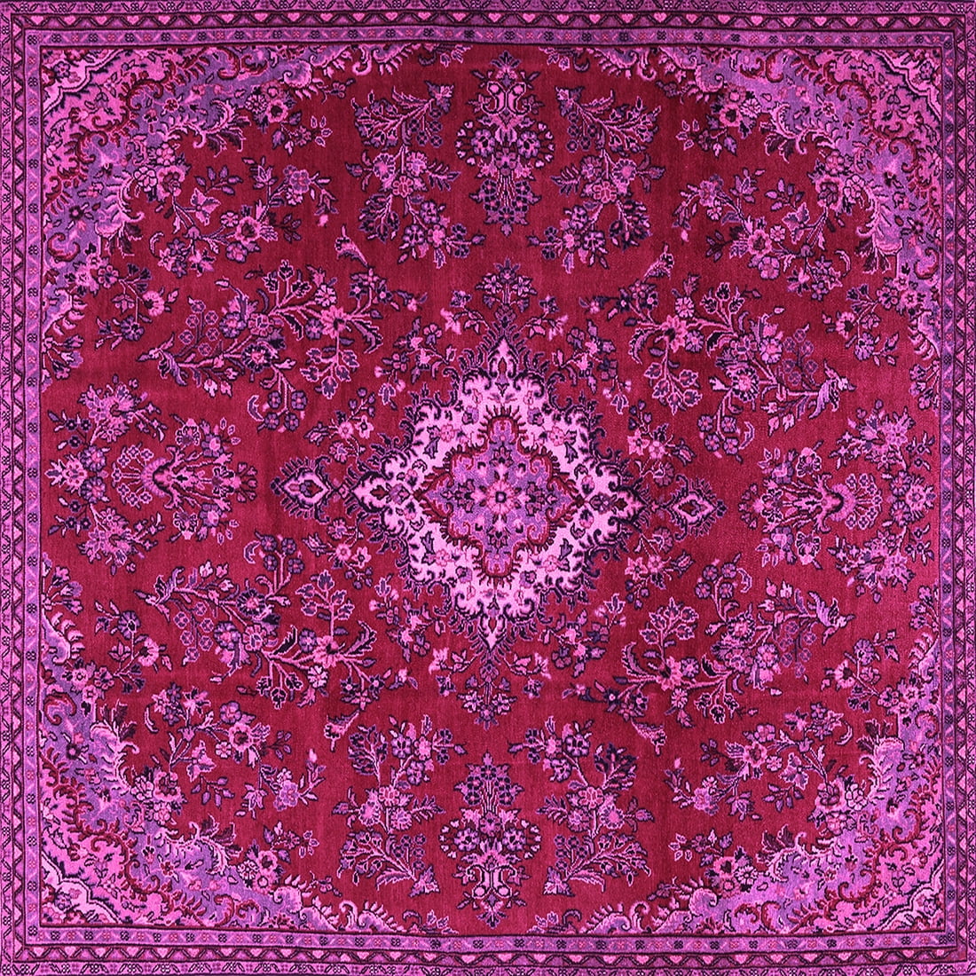 Ahgly Company Indoor Square Persian Pink Traditional Area Rugs, 6 ...