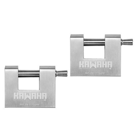 KAWAHA 71/60-2P Stainless Steel D-Shaped Padlock with Key for Garage ...