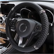EING Steering Wheel Cover Leather Crystal Bling Anti-Slip Auto Car ...