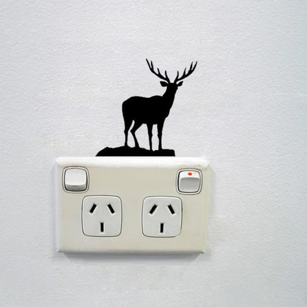 Wall Switch Sticker Home Decoration Cartoon Deer Wall Sticker DIY milk ...