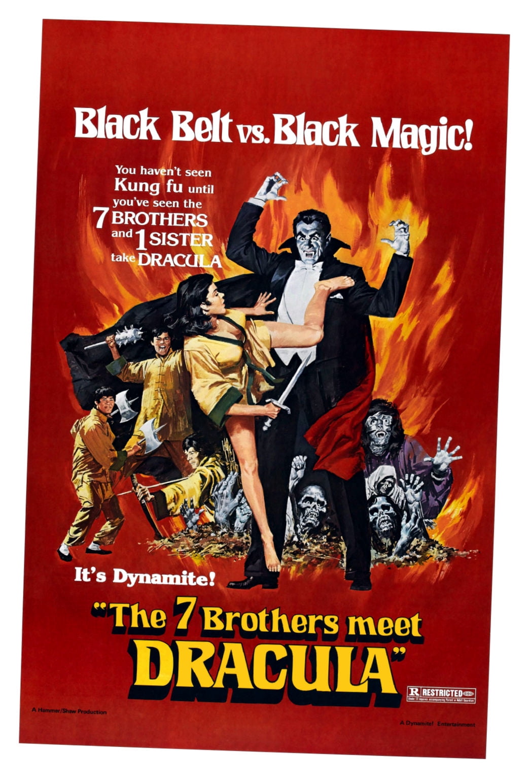 7 Brothers Meet Dracula The Movie Poster 16in x 24in 16x24 Multi-Color ...