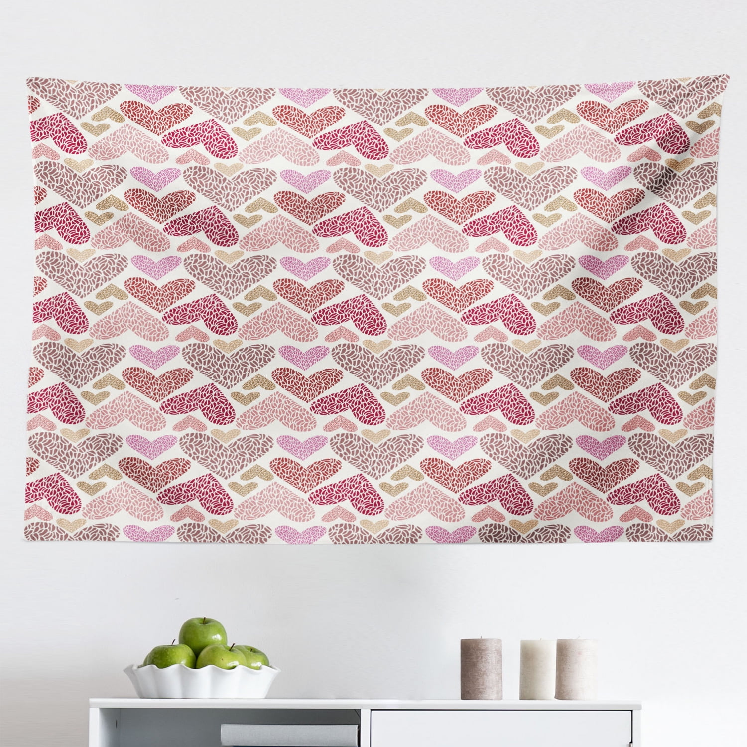 Valentine's Day Tapestry, Romantic Print of Love You Cursive ...