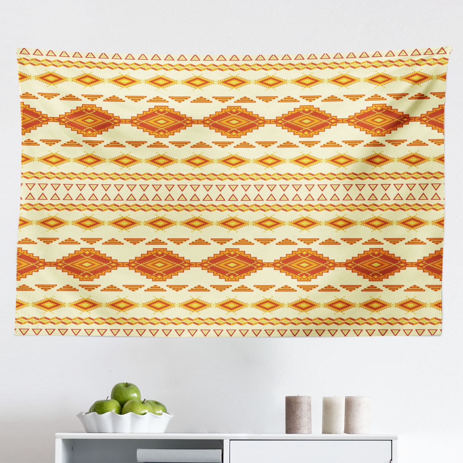 Aztec Tapestry, Graphic of Golden Yellow Dreamcatcher Native Indigenous ...