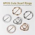 6PCS Cute Scarf Ring and Slides for Scarves, T-Shirt Clips for Women ...