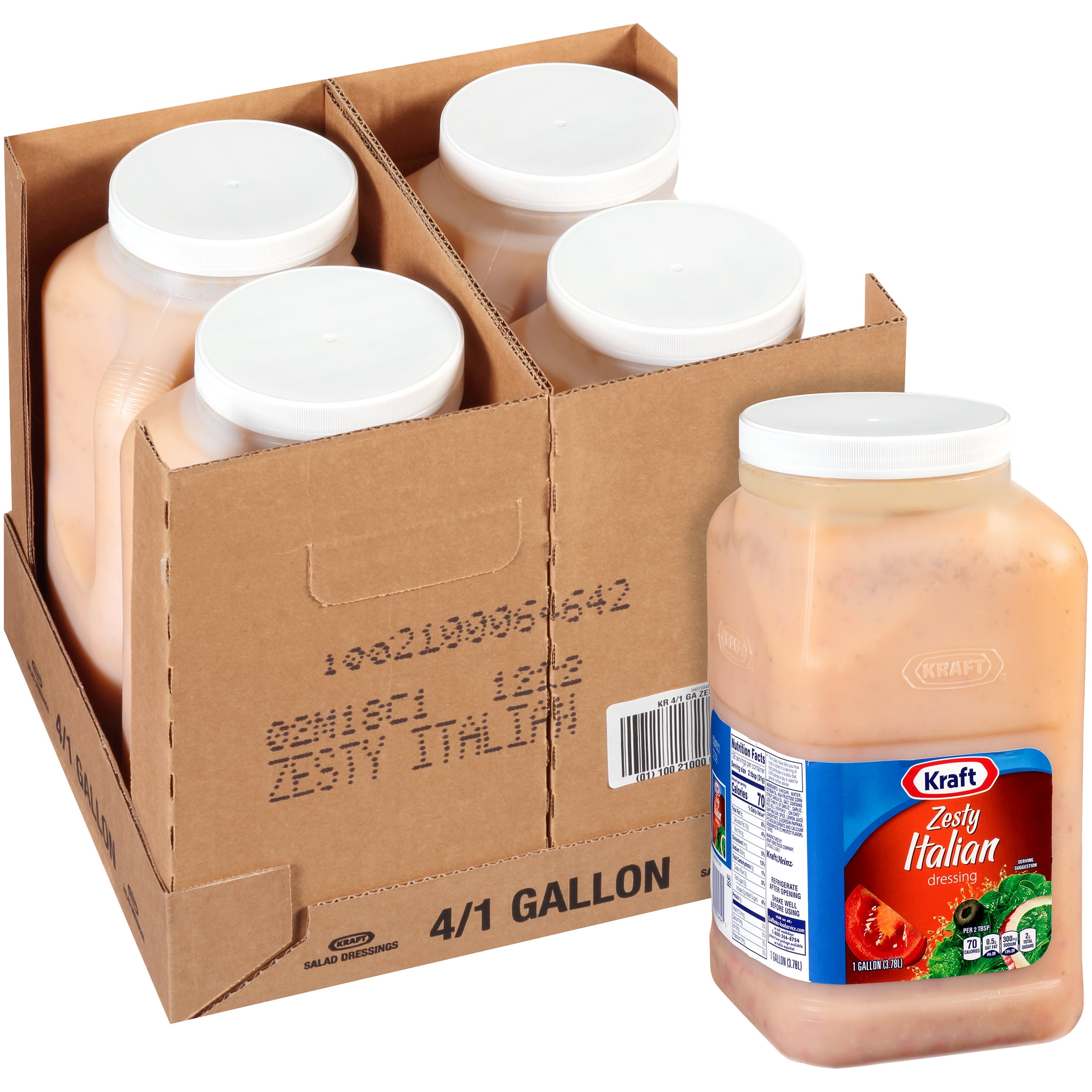 KRAFT Zesty Italian Salad Dressing, 1 gal. Jugs (Pack of 4) - Walmart.com