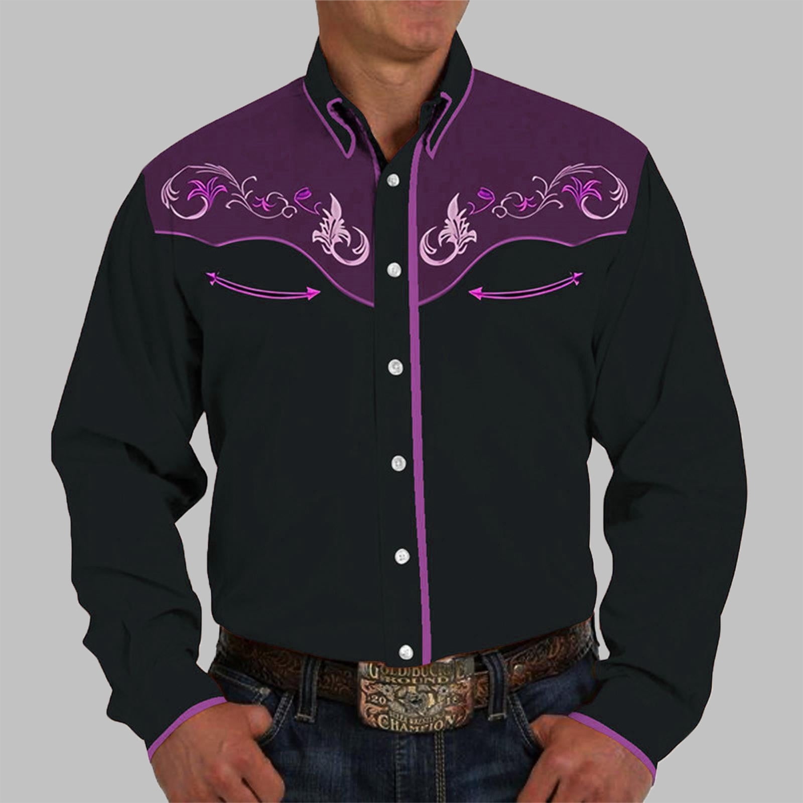 Click here for Xiaowwww Mens Western Cowboy Shirts Long Sleeve Em... prices