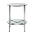 Bellamy Studios Lola Faux Marble Chrome End Table with Glossy Top and ...