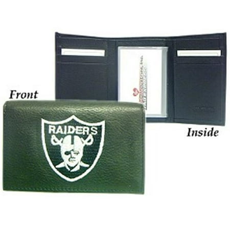 Oakland Raiders Embroidered Leather Tri-Fold Wallet | Walmart Canada