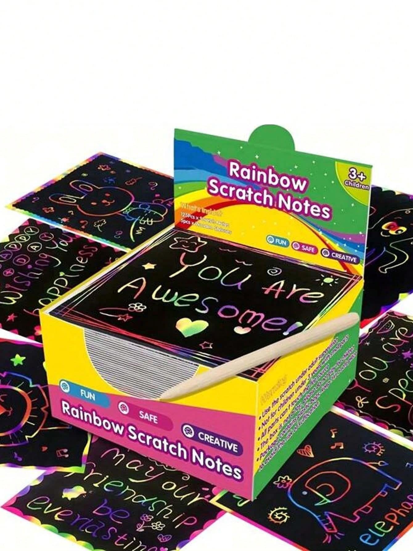 1box Scratch Art Paper Set, Including 100pcs Paper, 2pcs Scratch Pens ...