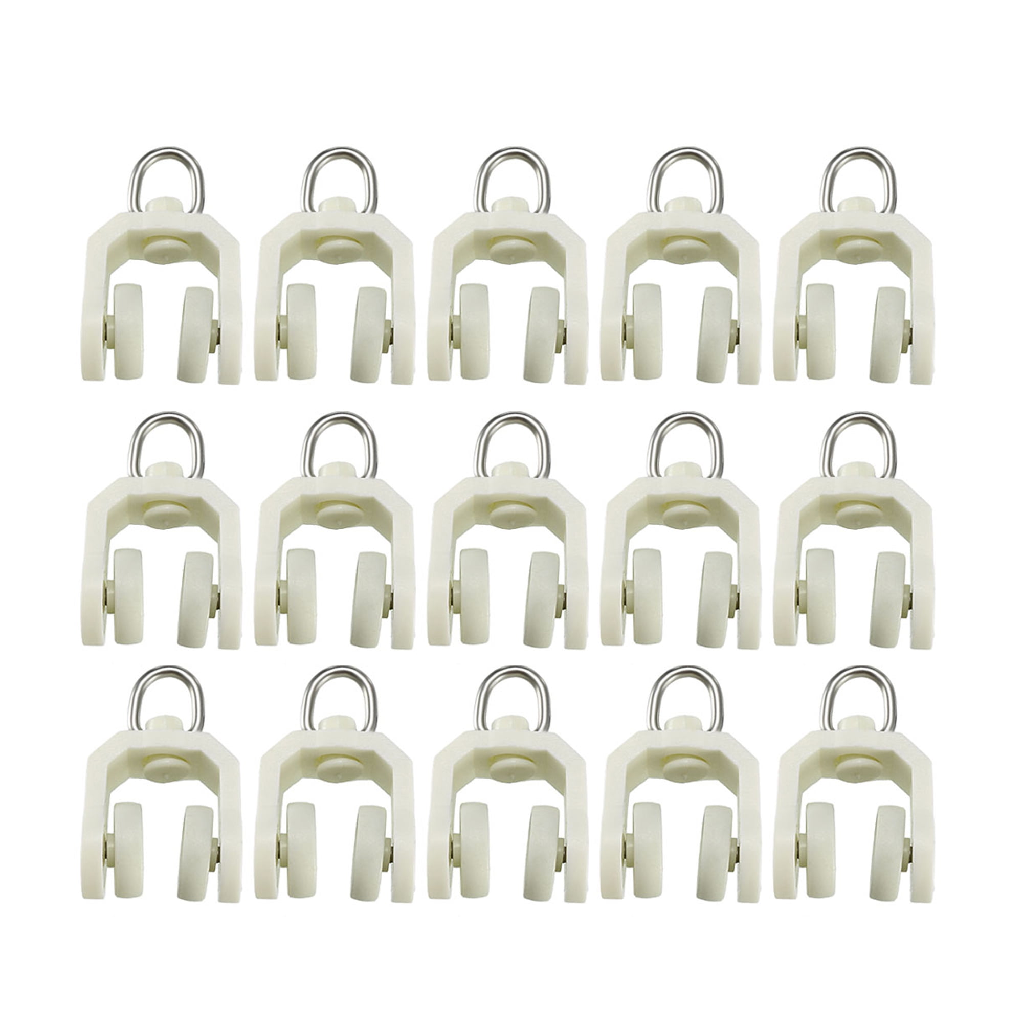 Unique Bargains Curtain Track Plastic Twin Wheeled Carriers for Window ...