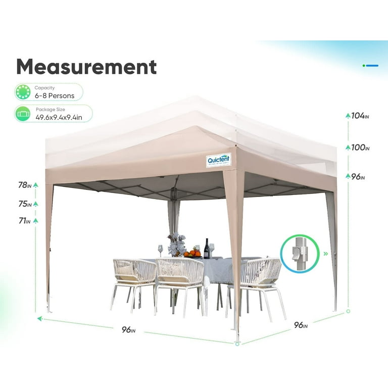 Quictent 8x8 Pop Up Canopy With Netting, Screen Tent,
