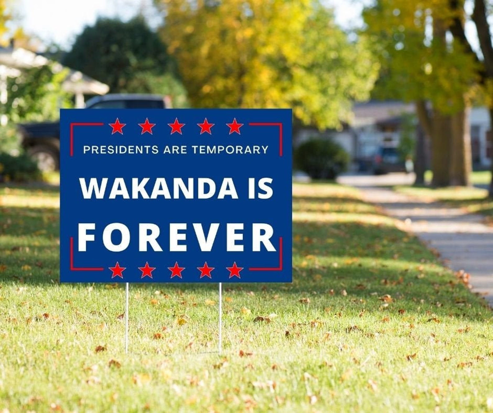 Full Size 18" x 24" Presidents are Temporary Wakanda is Forever Sign ...