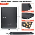 Vesteel Nonstick Baking Sheet Set of 2, Stainless Steel Rectangle ...