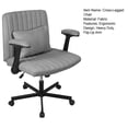 Cross-Legged Office Chair with Wheels & Adjustable Flip-up Arm, Desk ...
