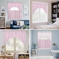 Abstract Waves Swag Curtains Valance and Tier Set, Stripes Pink Water ...