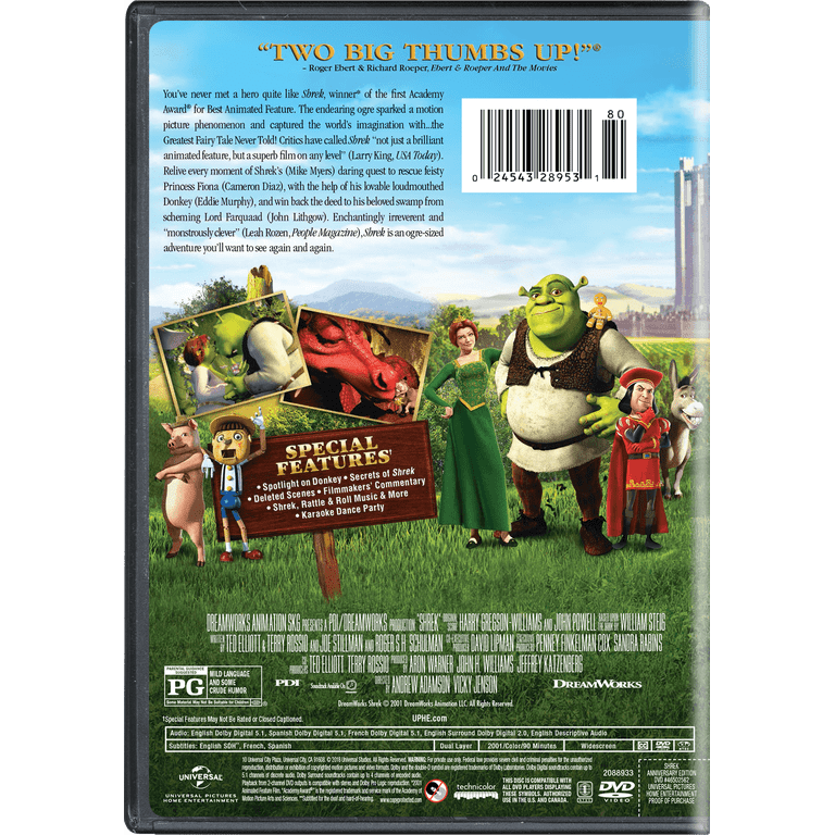 Shrek 2001 Dvd Cover